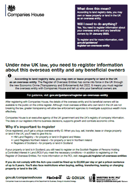 Companies House Letter to Overseas Entities