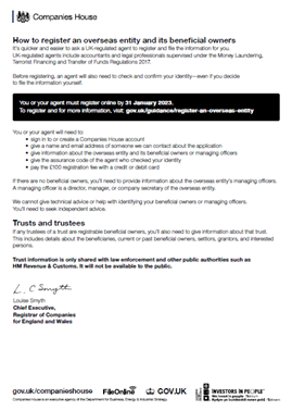 Companies House Letter to Overseas Entities